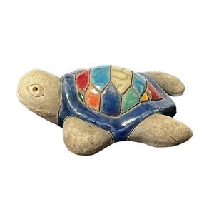 Unmarked | Accents | Glazed Turtle Art Pottery Clay Miniature Figurine ...